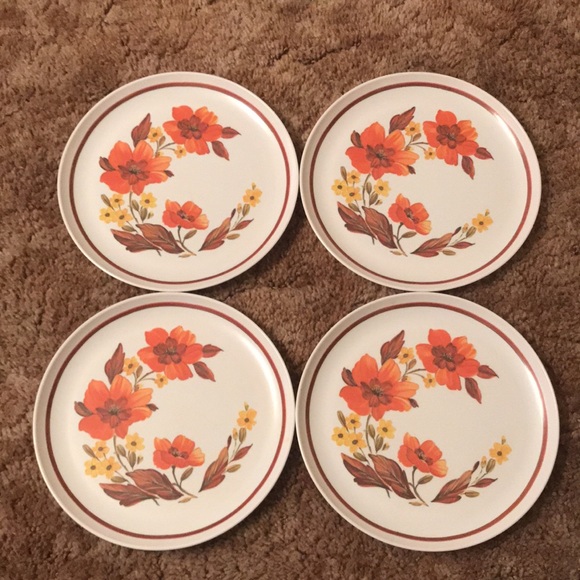 Dining | Vintage Melamine Plates Set Of 4 | Poshmark